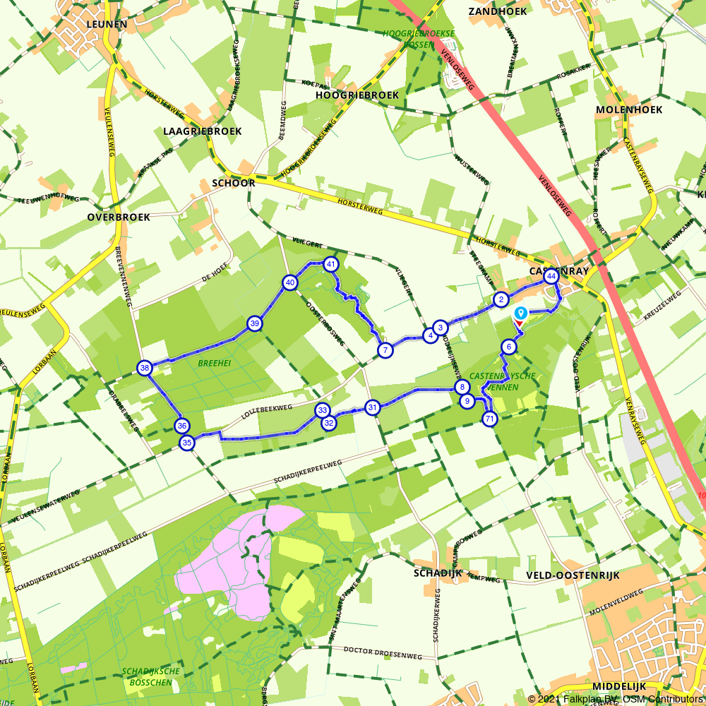 WML - Breehei - Venray - Wandelroute | Route.nl