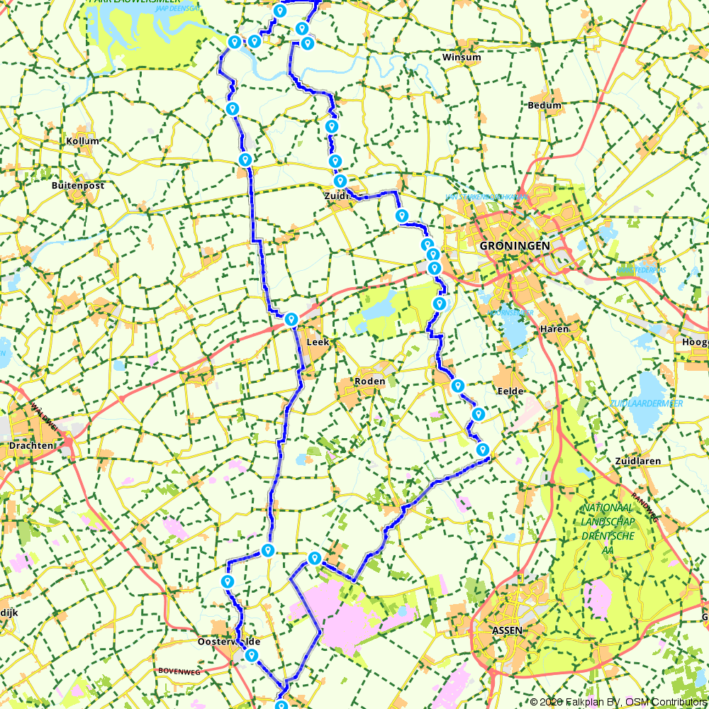 1308183 Route through Leens Appelscha