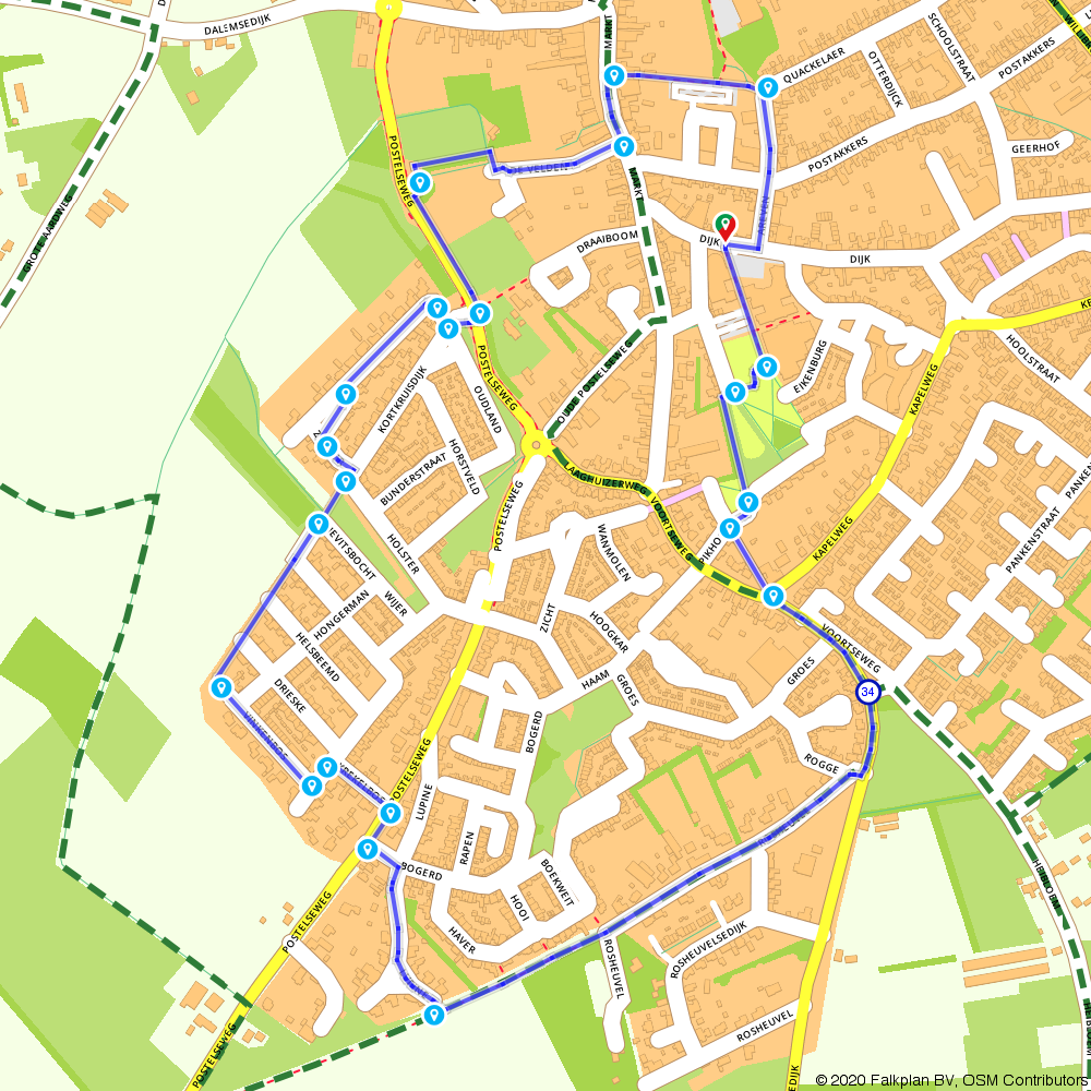 Wheelchair walk through Eersel - Eersel - Hiking route | Route.nl