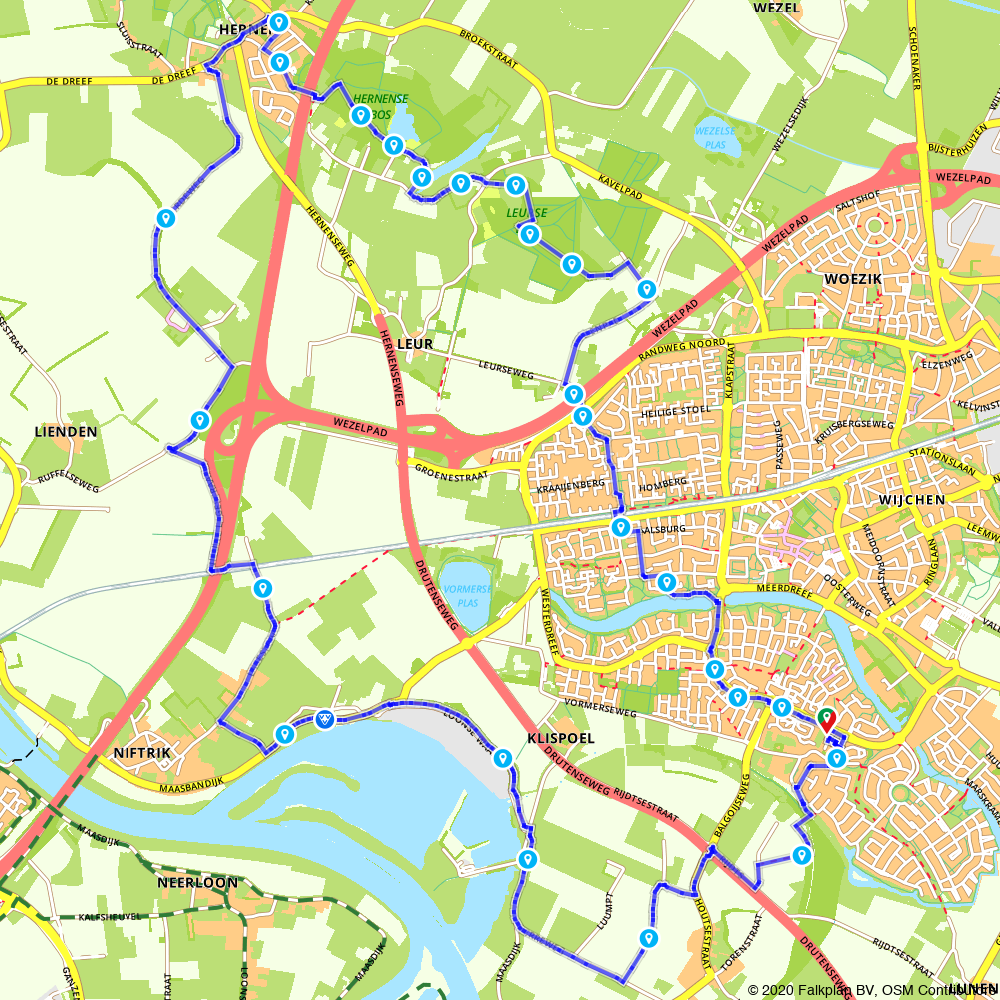 Tour of Wijchen Leur Hernen - Wijchen - Hiking route | Route.nl