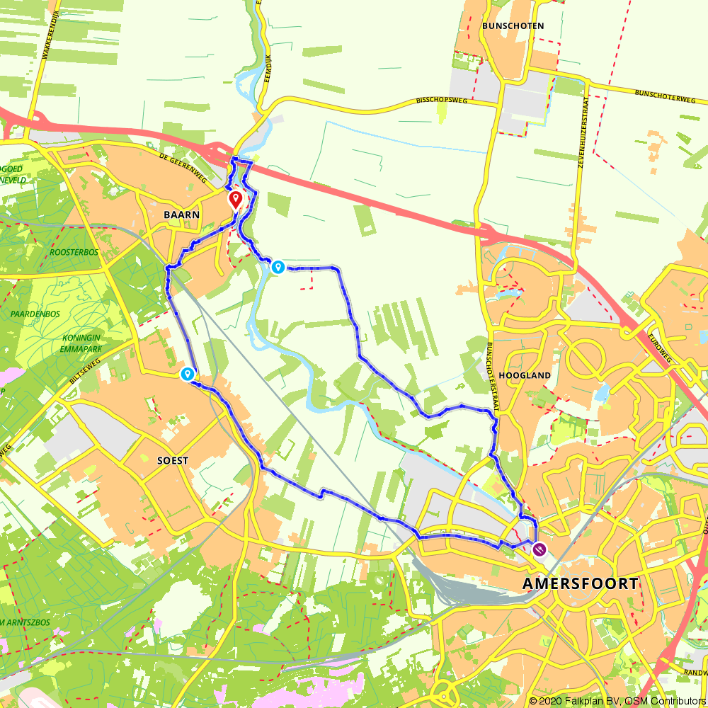Tour of Amersfoort - Baarn - Hiking route | Route.nl