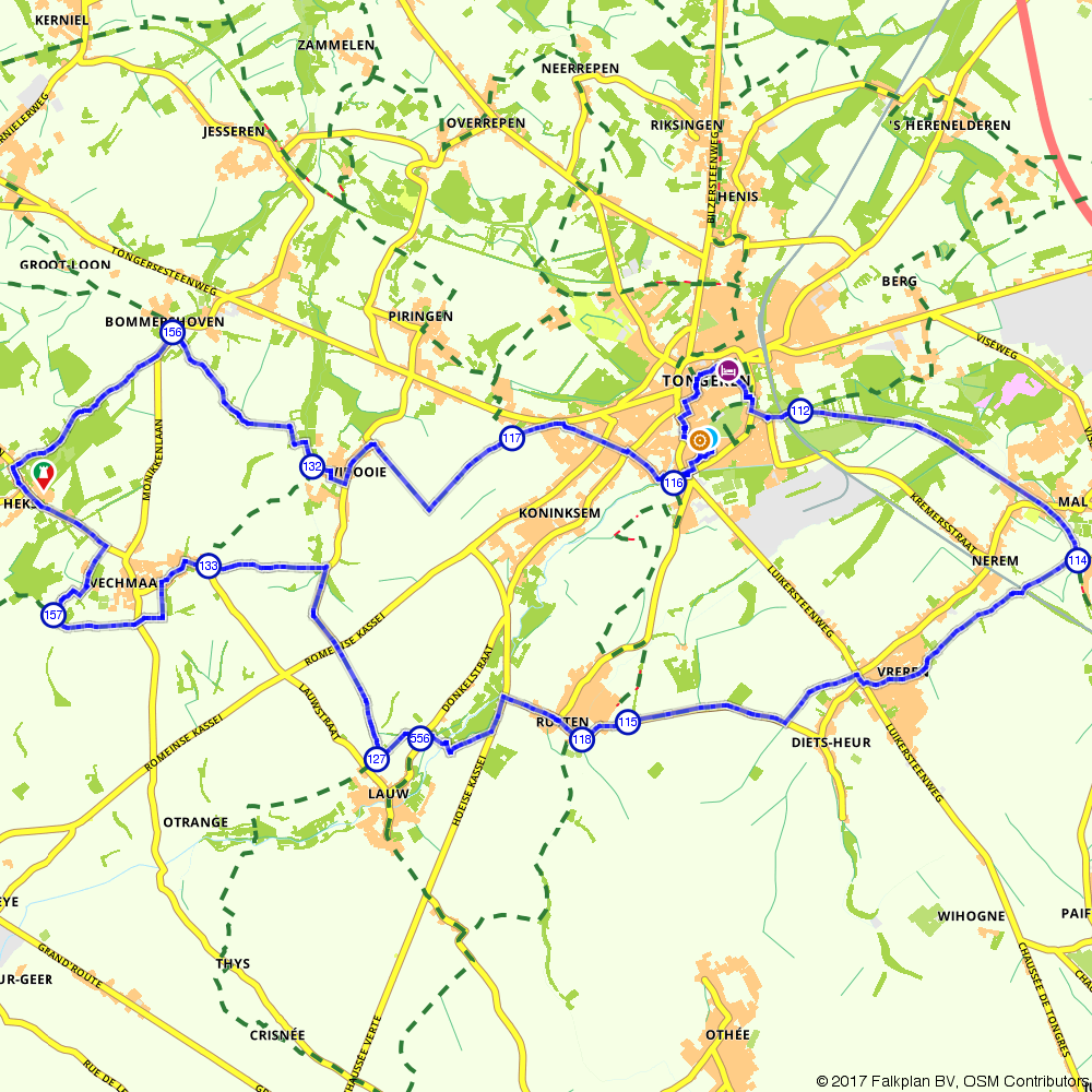 From Chateau de Hex to Tongeren - Heers - Cycling route | Route.nl