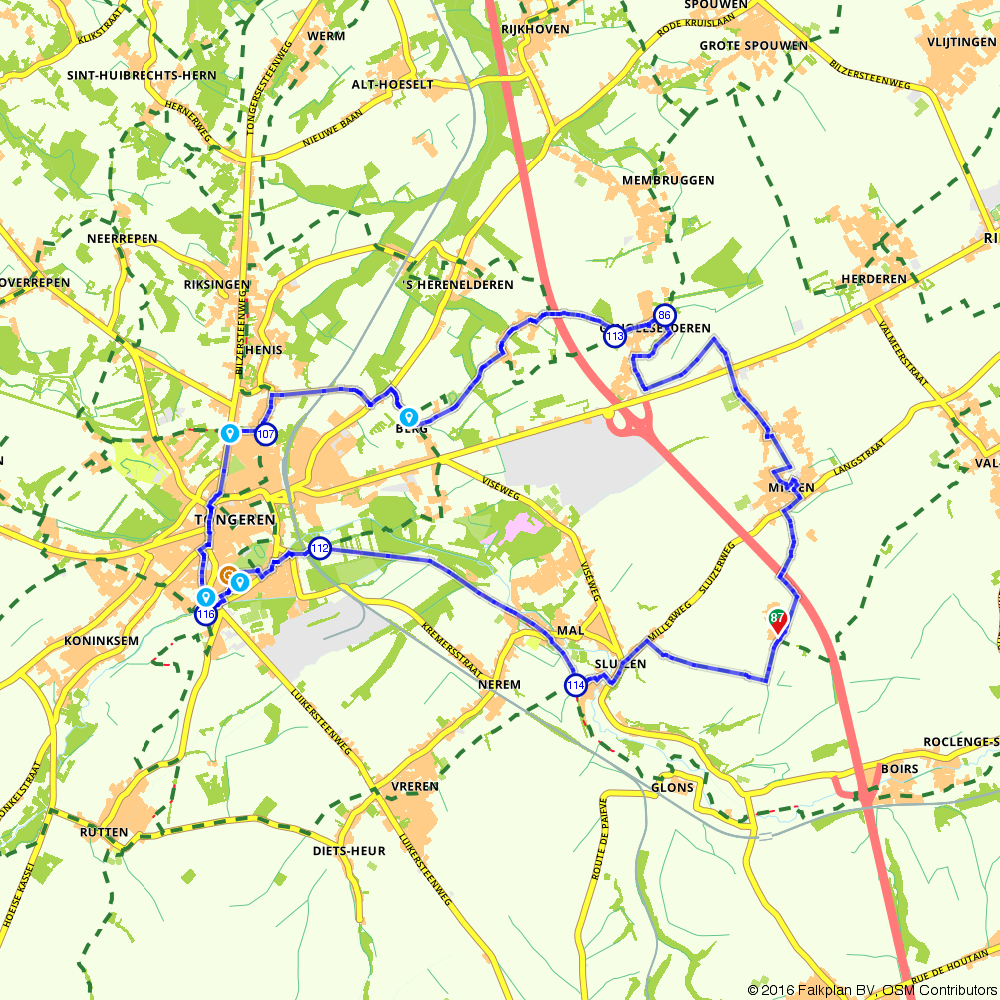 Locks, Tongeren and Millen - Riemst - Cycling route | Route.nl