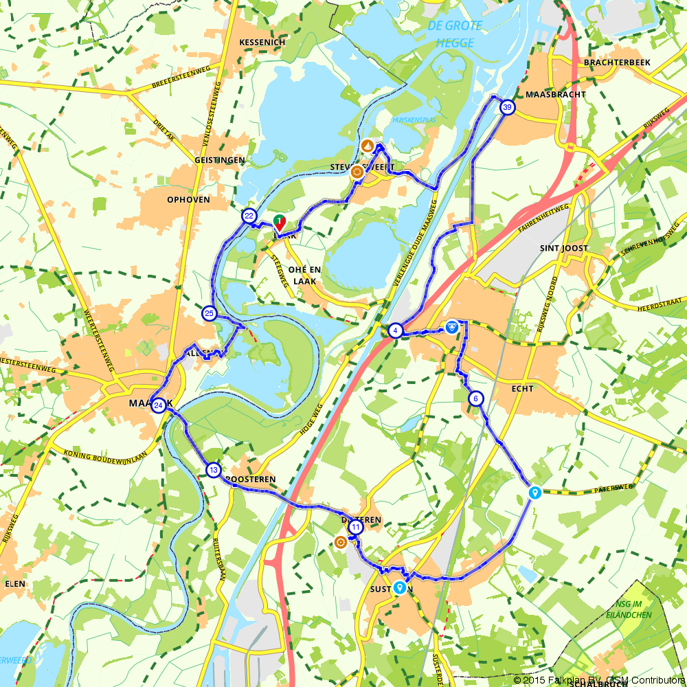 Ohe and Laak Thorn - Maasgouw - Cycling route | Route.nl