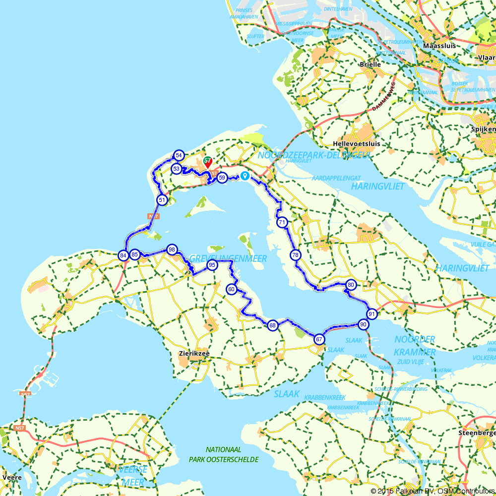 Grevelingen route from Ouddorp (South Holland) - Goeree-Overflakkee ...