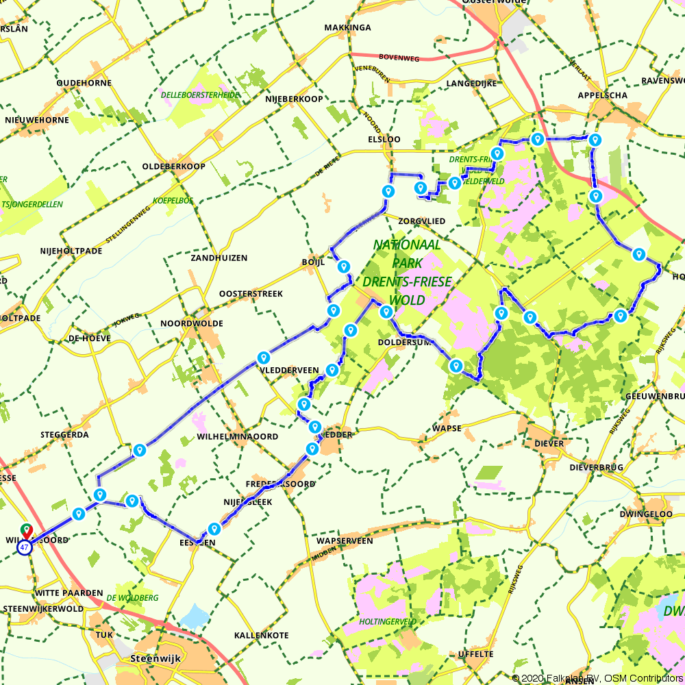 round Drents Frisian forest - Steenwijkerland - Cycling route | Route.nl