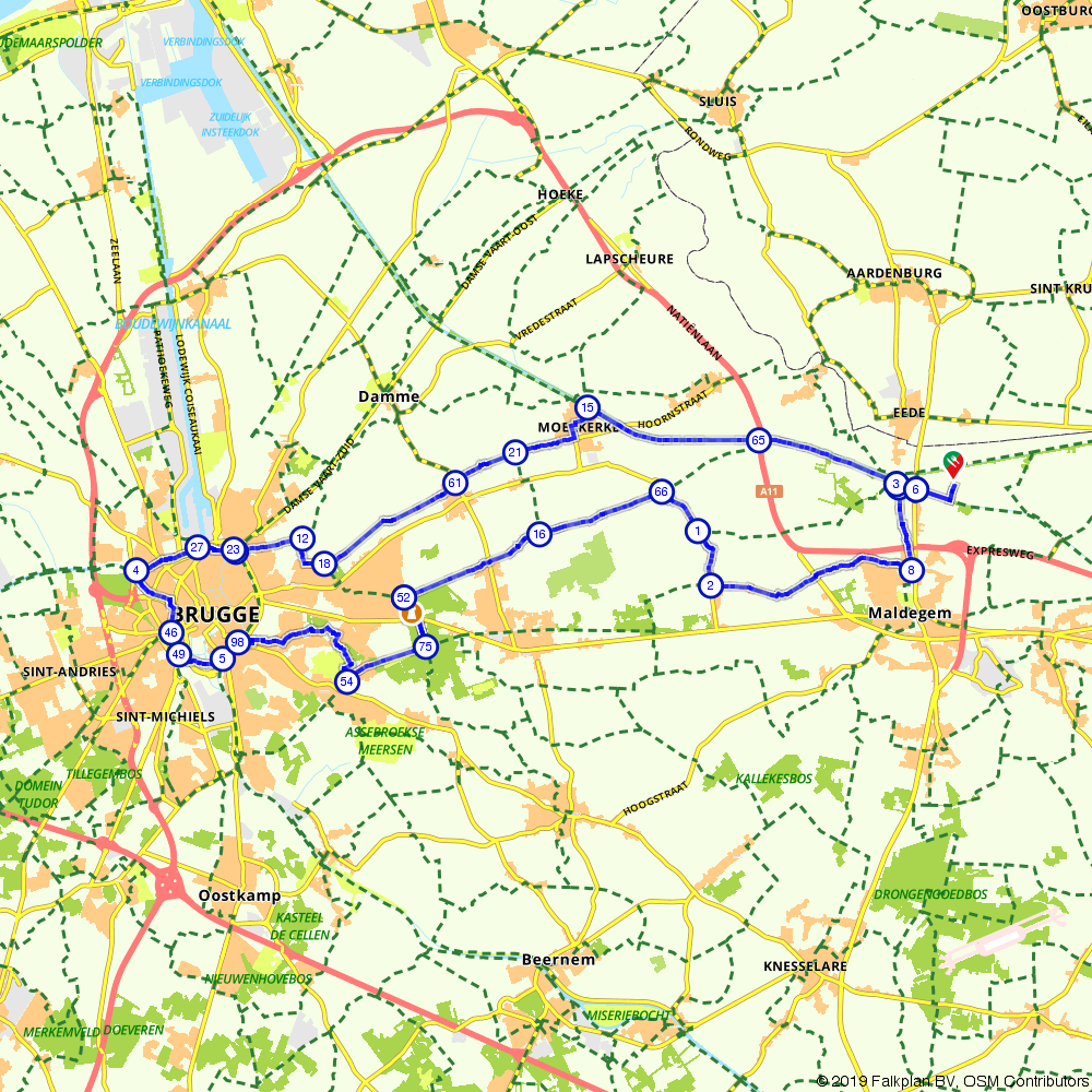 Moerkerke, Bruges and Aardenburg - Maldegem - Cycling route | Route.nl