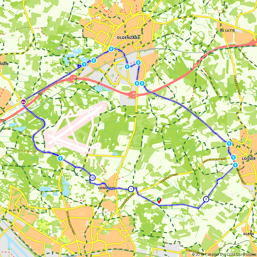 Lonneker-Frans on hump-Losser - Enschede - Cycling route | Route.nl
