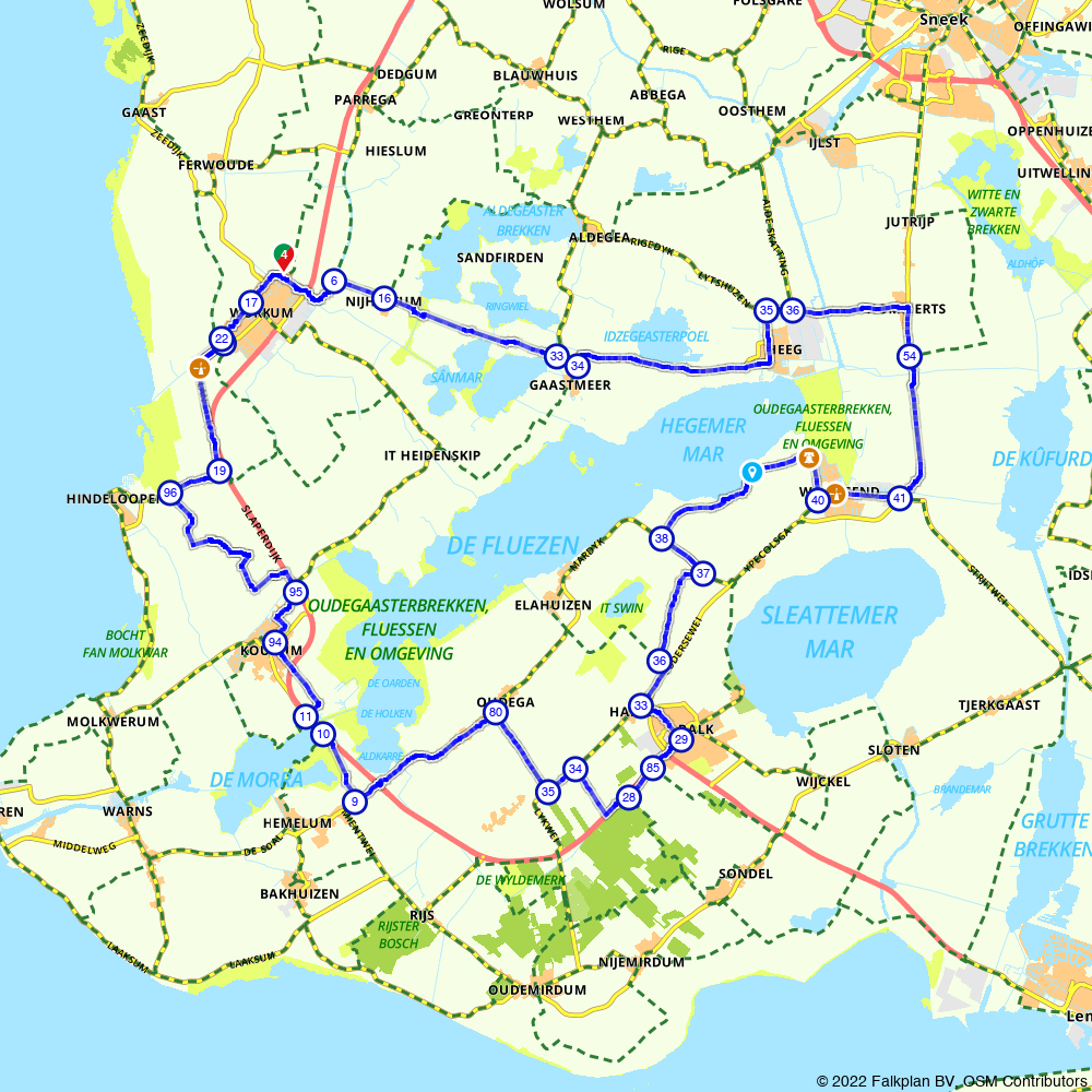 Heeg, Balk en Koudum - Súdwest-Fryslân - Fietsroute | Route.nl