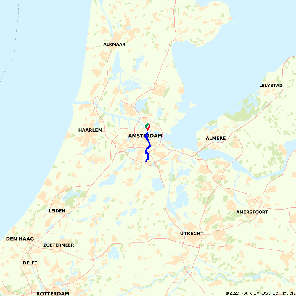 In Amsterdam along the Amstel - Amsterdam - Cycling route | Route.nl