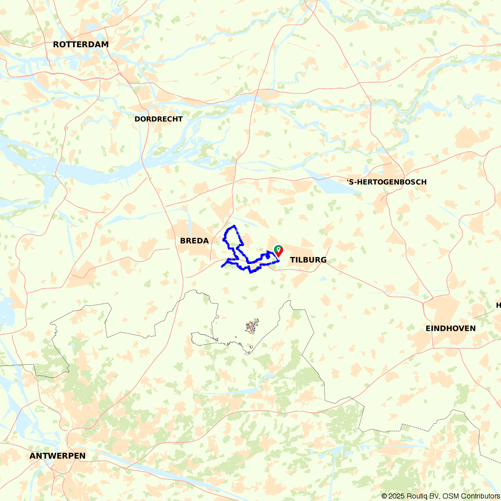 Round forests between Tilburg and Breda - Tilburg - Cycling route ...