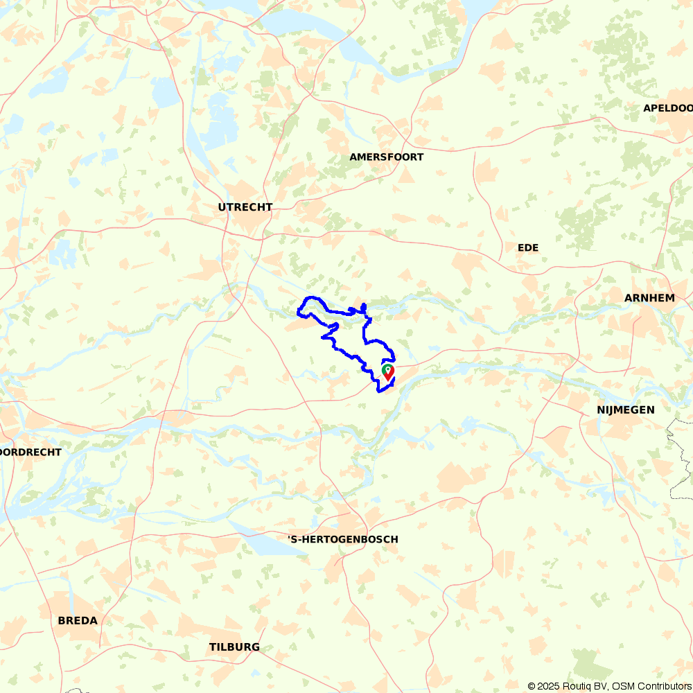 Tour of Tiel and Culemborg - Buren - Cycling route | Route.nl