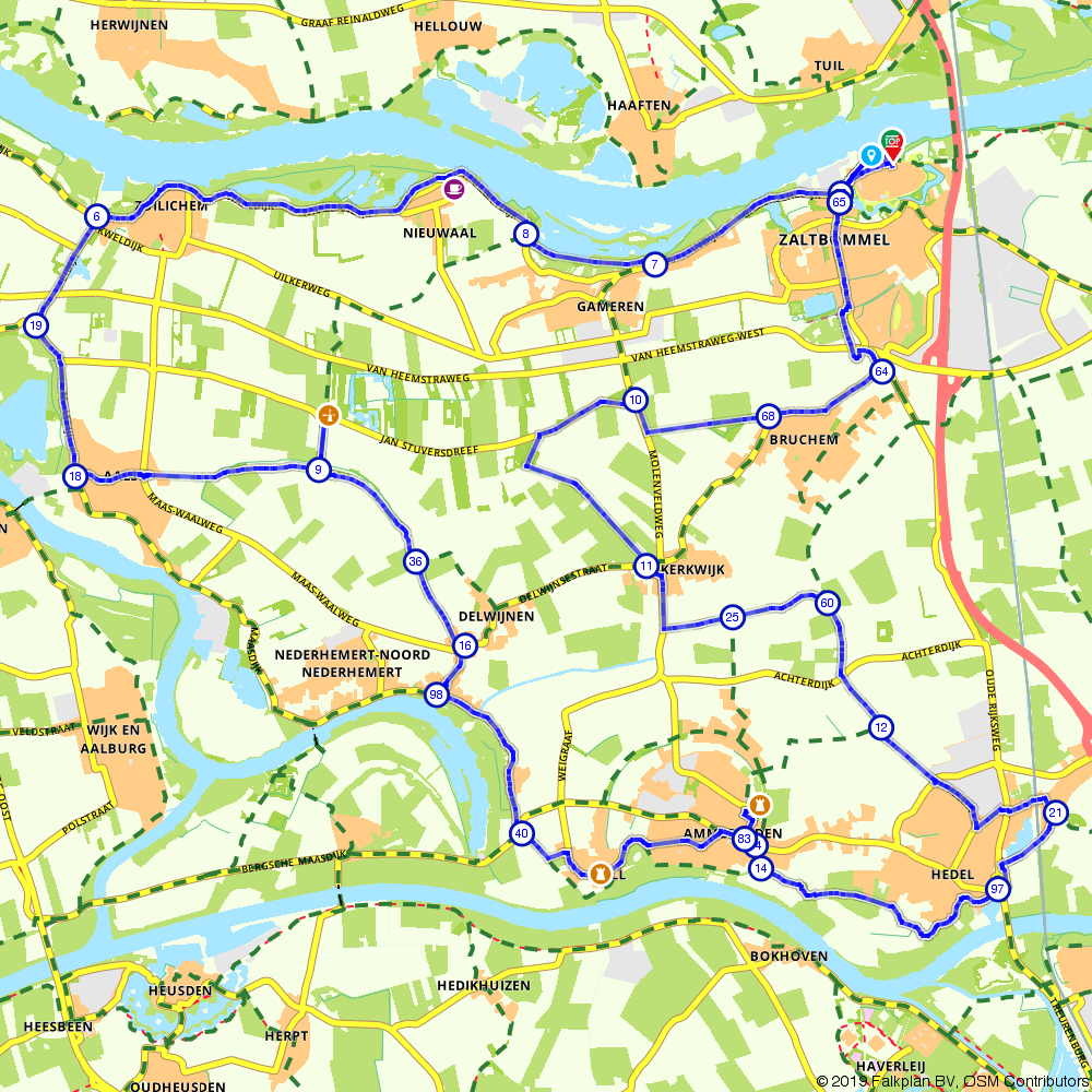 Zaltbommel, between Maas and Waal - Zaltbommel - Cycling route | Route.nl