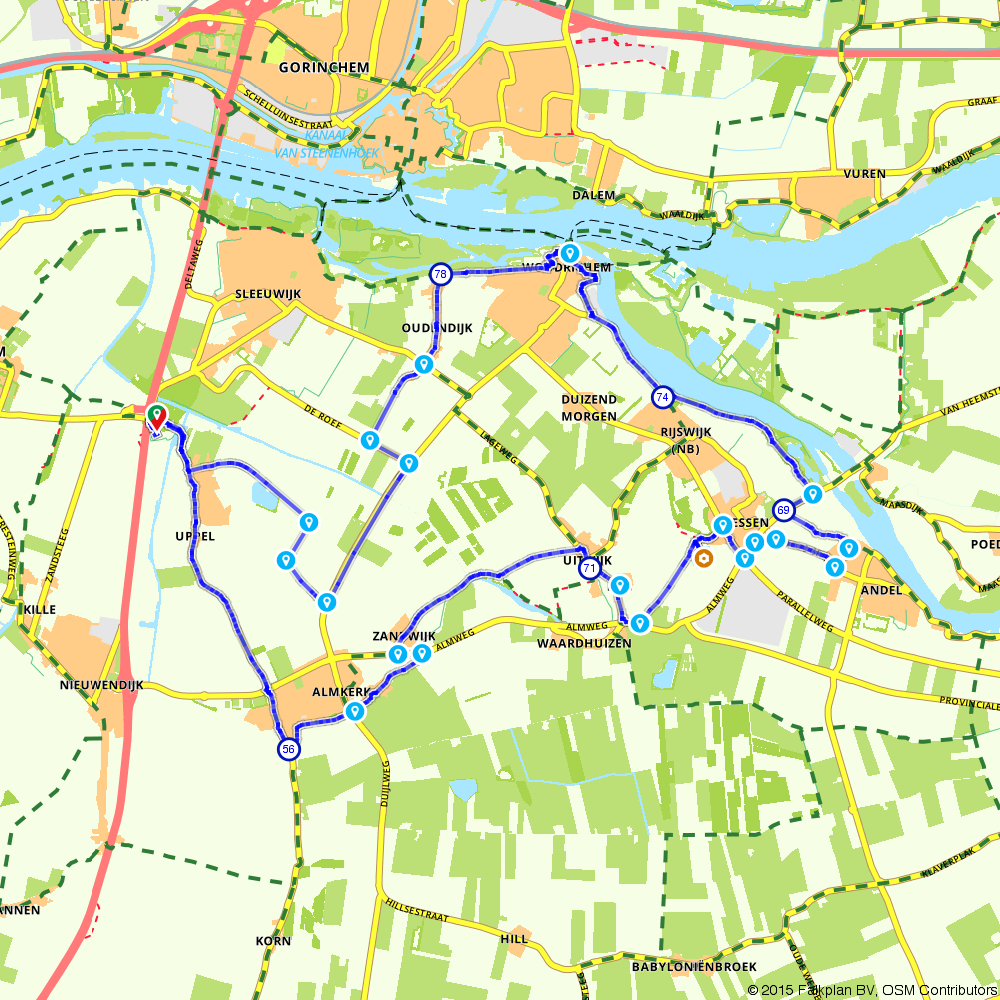 Fort Altena Water Line Route - Altena - Cycling route | Route.nl