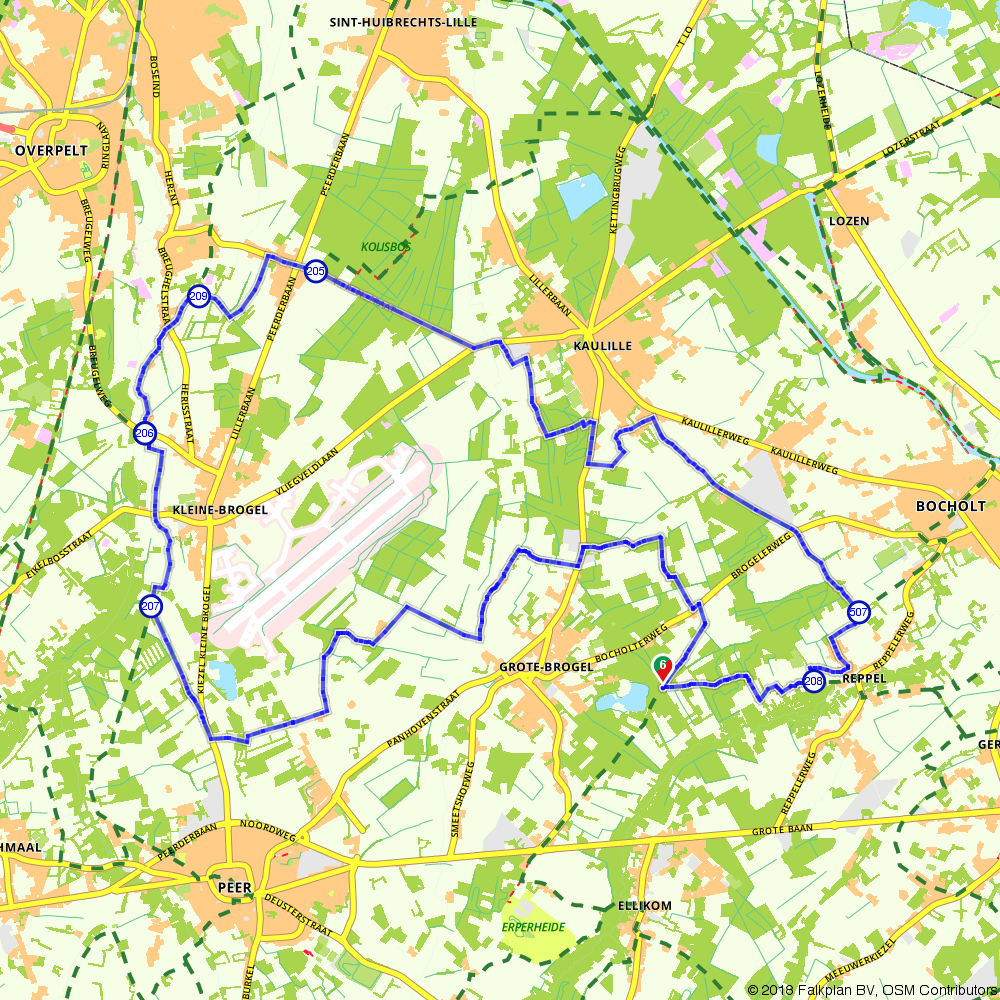 Erperheide route - Peer - Cycling route | Route.nl
