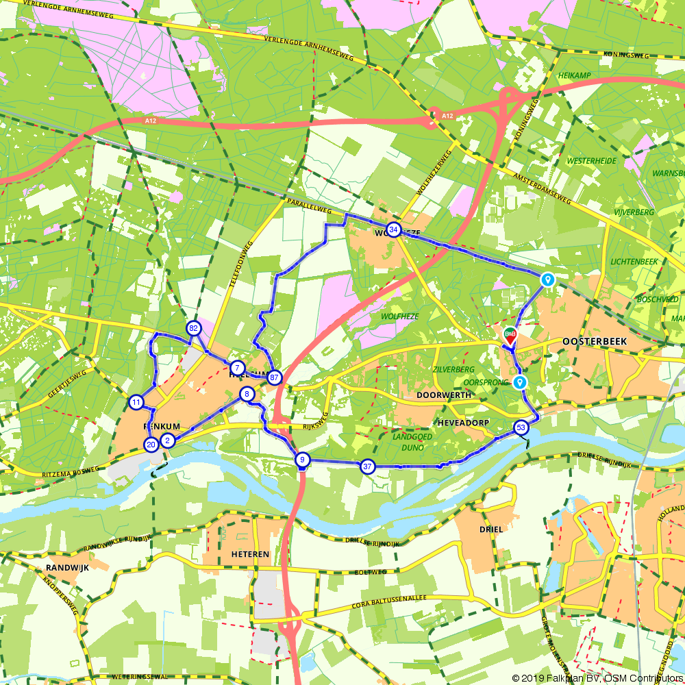Oosterbeek, Doorwerth and Renkum - Renkum - Cycling route | Route.nl