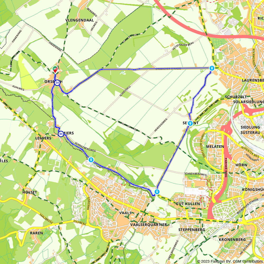 Cross the border at Bocholtz - Aachen - Cycling route | Route.nl