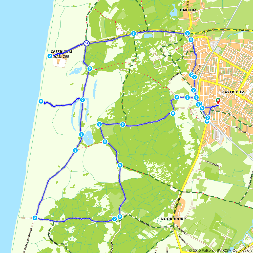 Beach and dune route Castricum - Castricum - Cycling route | Route.nl