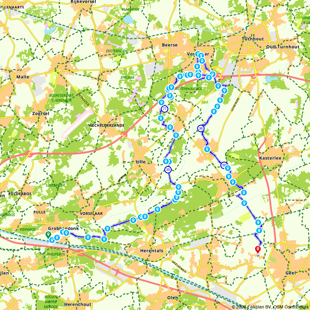 Van Grobbendonk naar Geel - Grobbendonk - Fietsroute | Route.nl