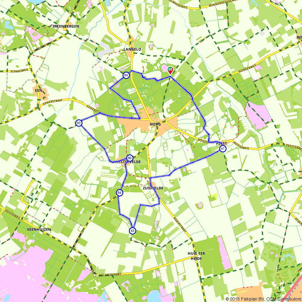 Tour Norg - Noordenveld - Cycling route | Route.nl