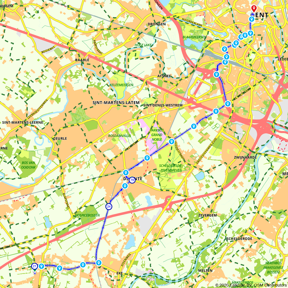 1435214 Bicycle route Ghent Korenmarkt
