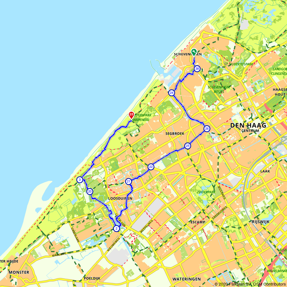 Round Scheveningen - The Hague - Cycling route | Route.nl