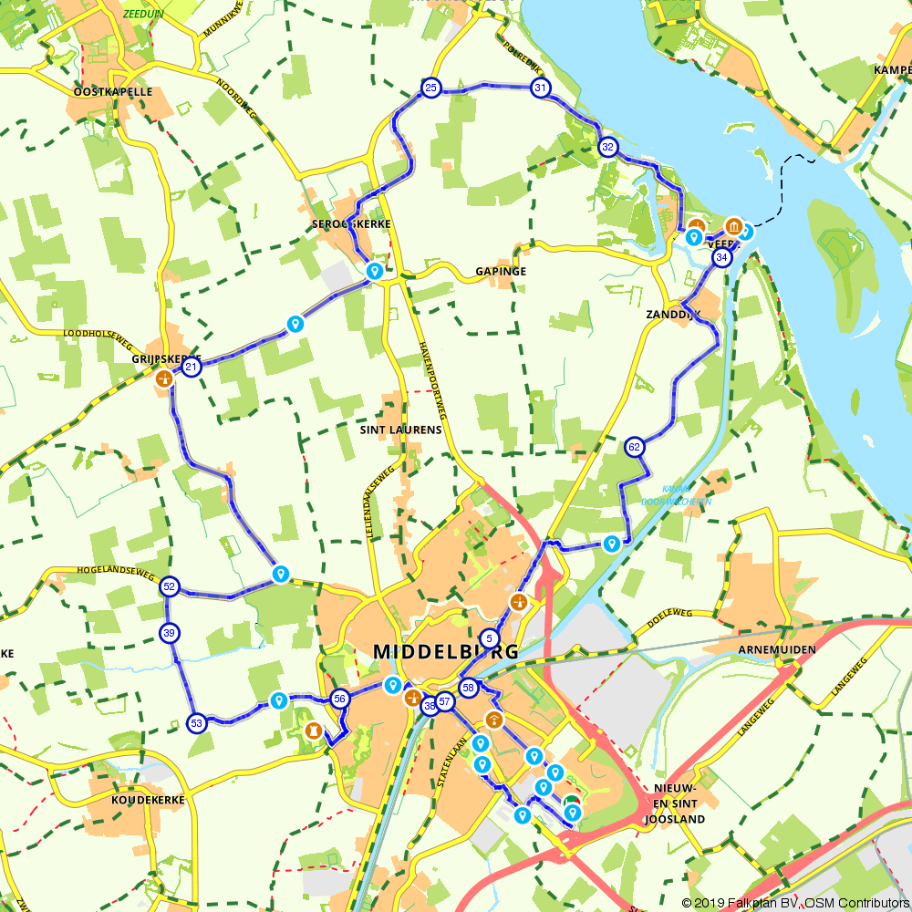 Along the water through Middelburg - Middelburg - Cycling route | Route.nl