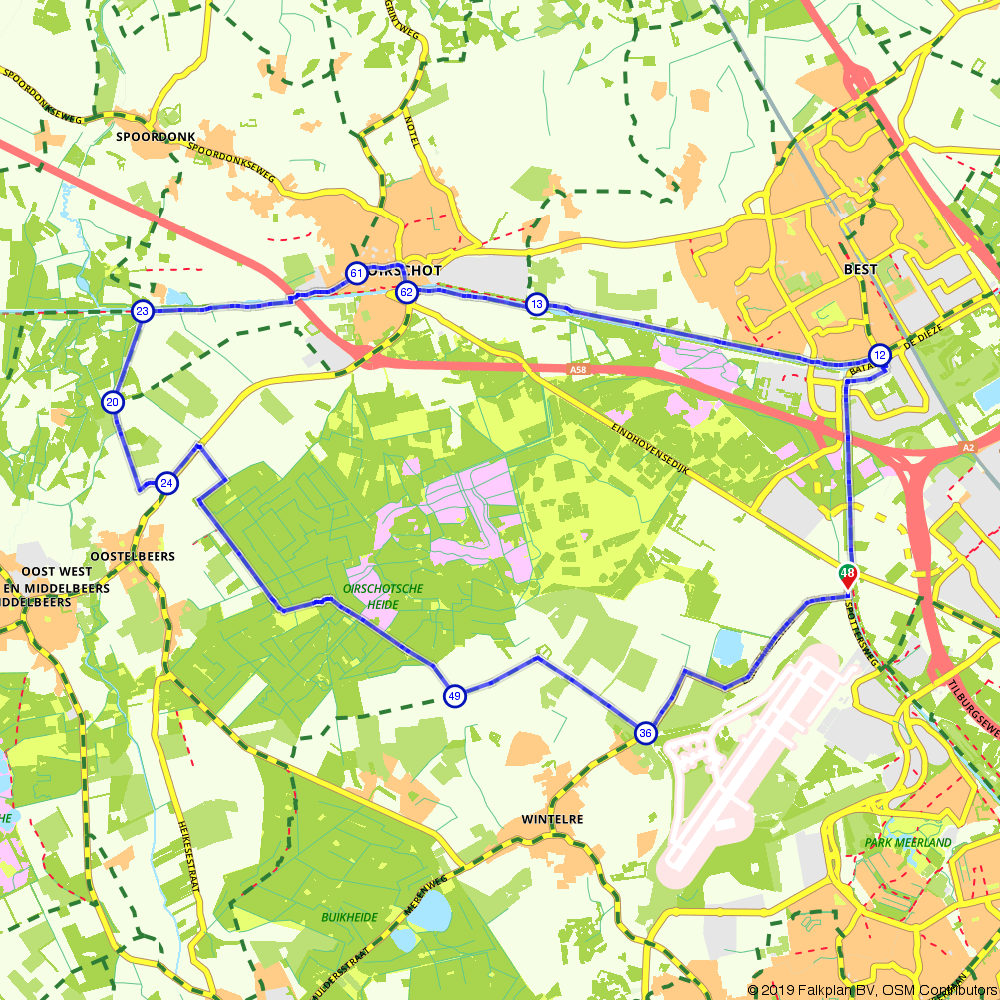 Across the Oostelbeerse Heide to Oirschot - Eindhoven - Cycling route ...