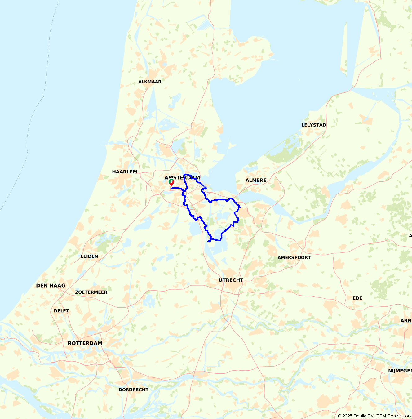 Amsterdam via the Gooi. - Amsterdam - Cycling route | Route.nl