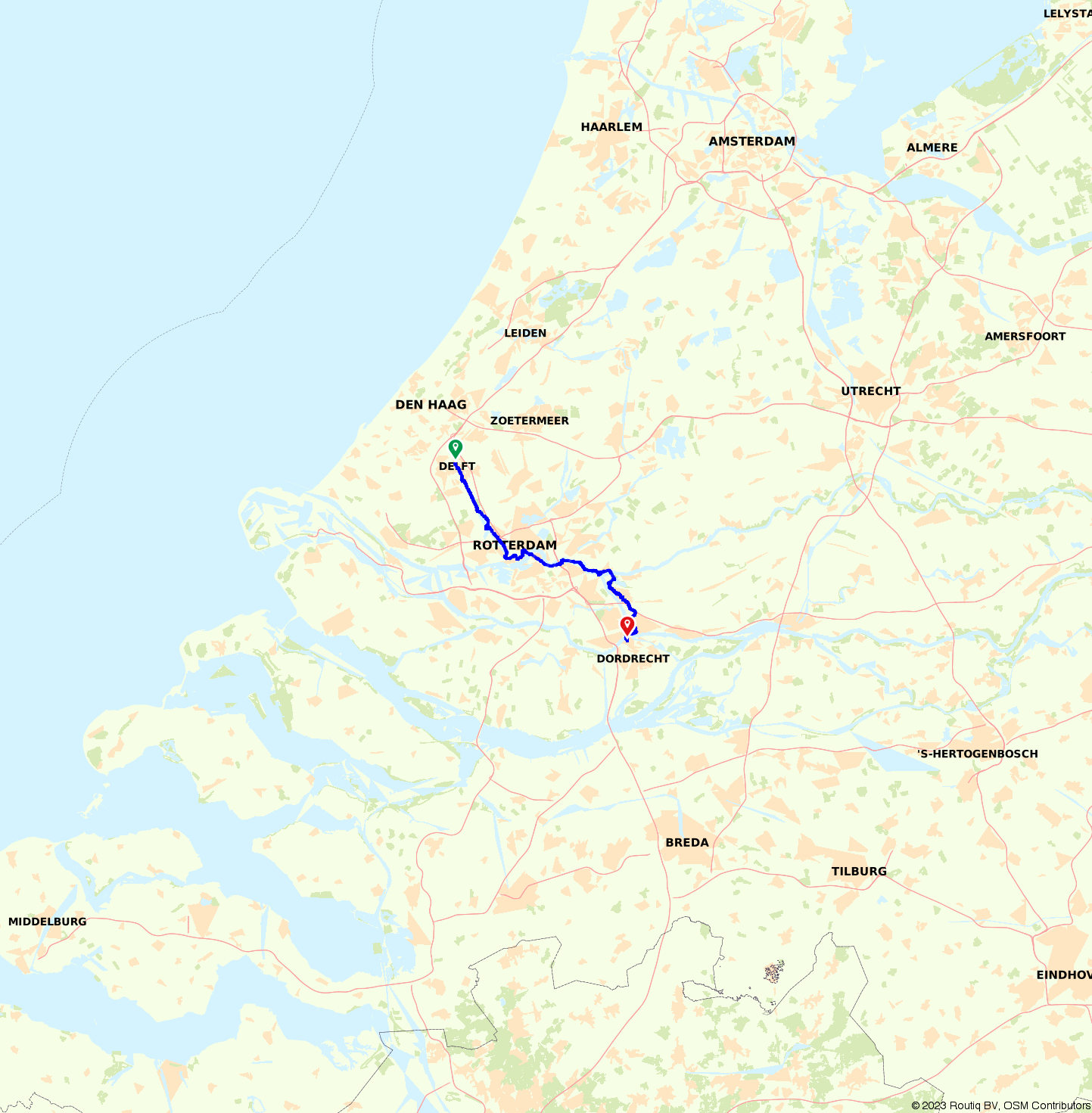Delft - Kinderdijk - Dordrecht - Delft - Cycling route | Route.nl