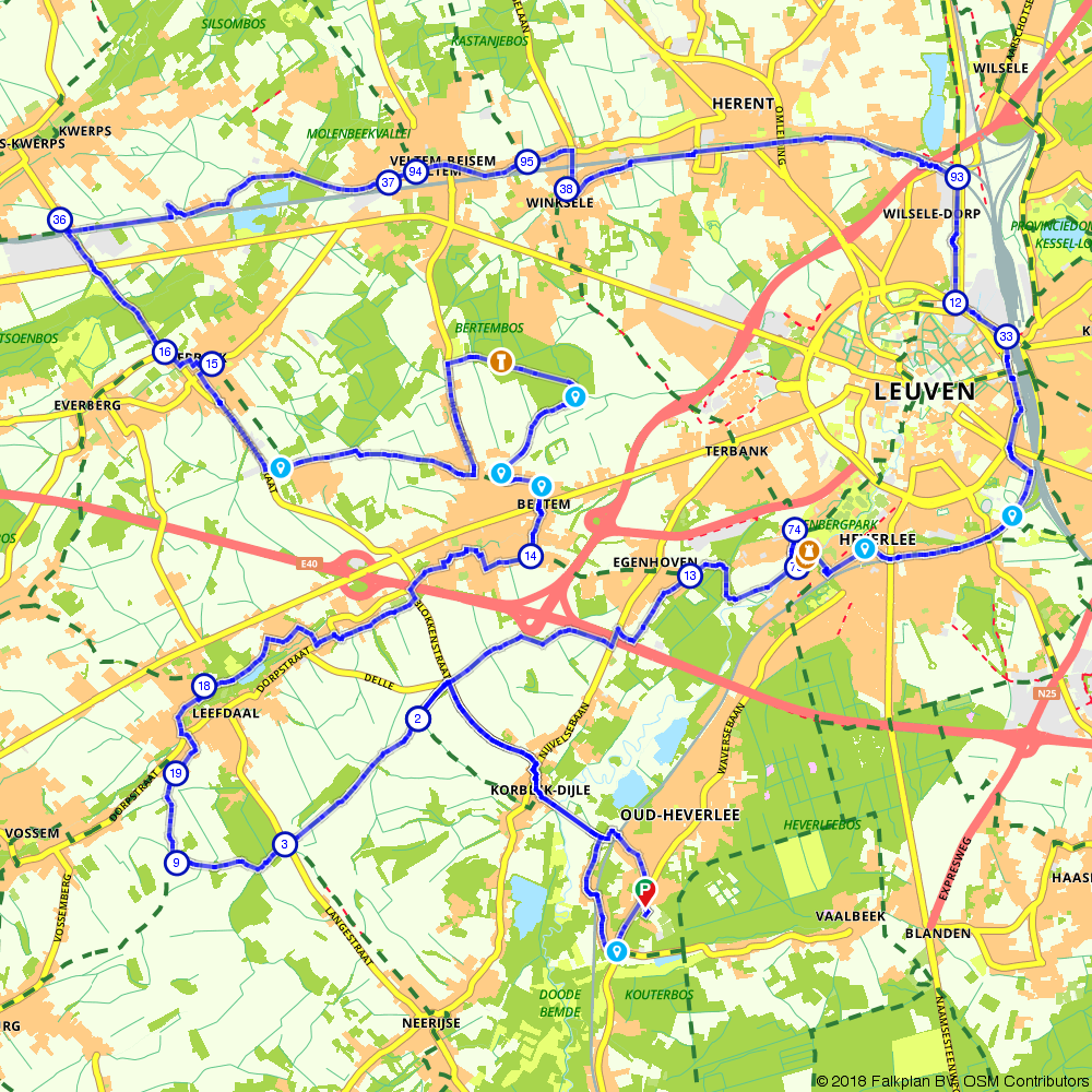 Beautiful buildings in and around Leuven - Oud-Heverlee - Cycling route ...