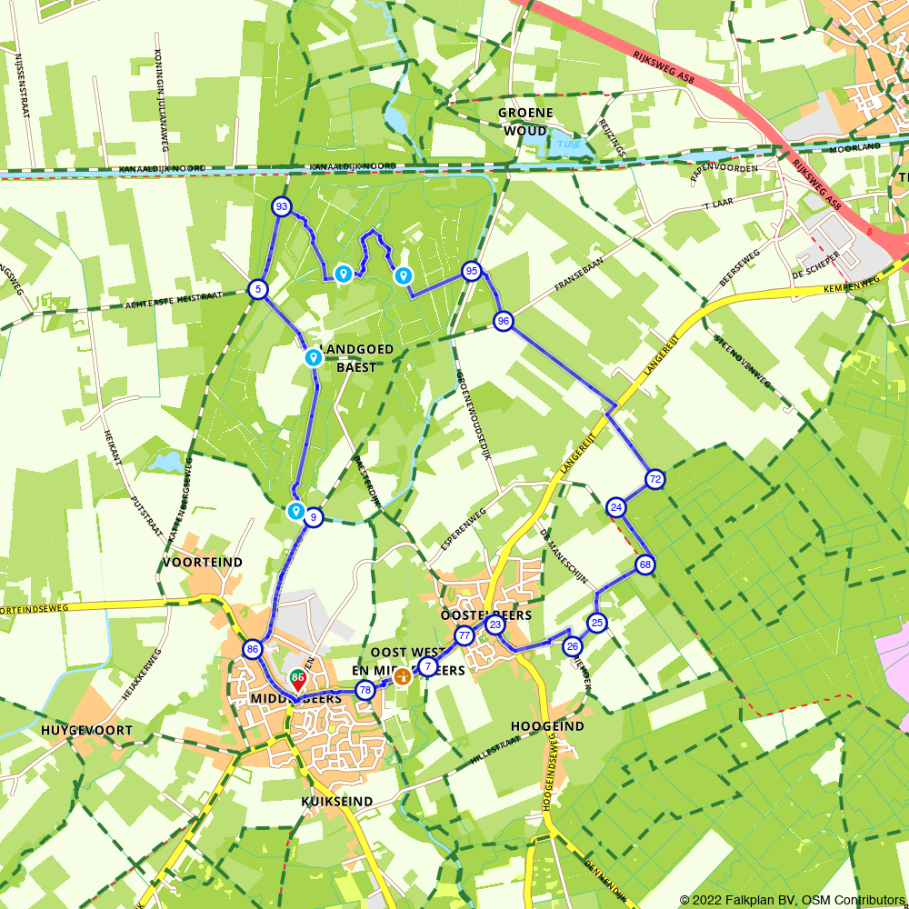 Walking on the Baest Estate - Oirschot - Hiking route | Route.nl