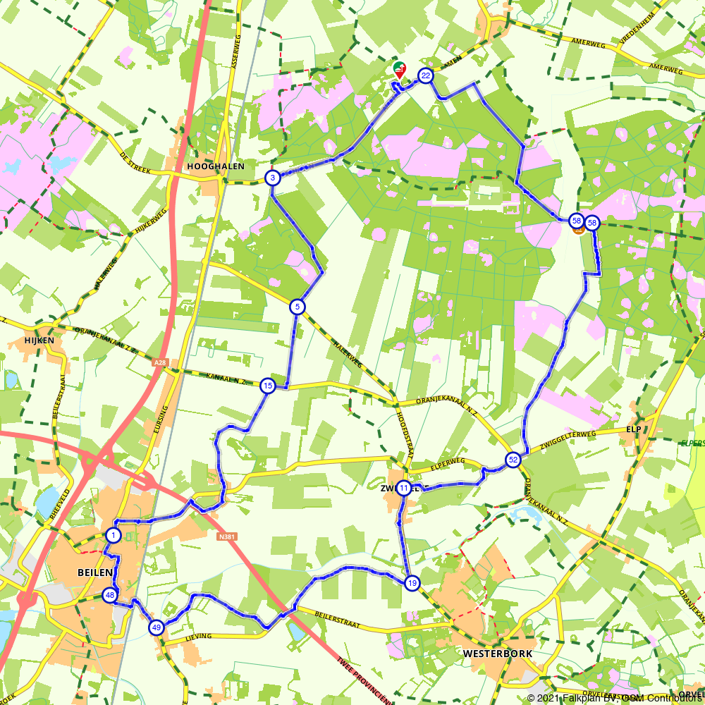 Tour of Westerbork: to the lookout tower - Aa en Hunze - Cycling route ...
