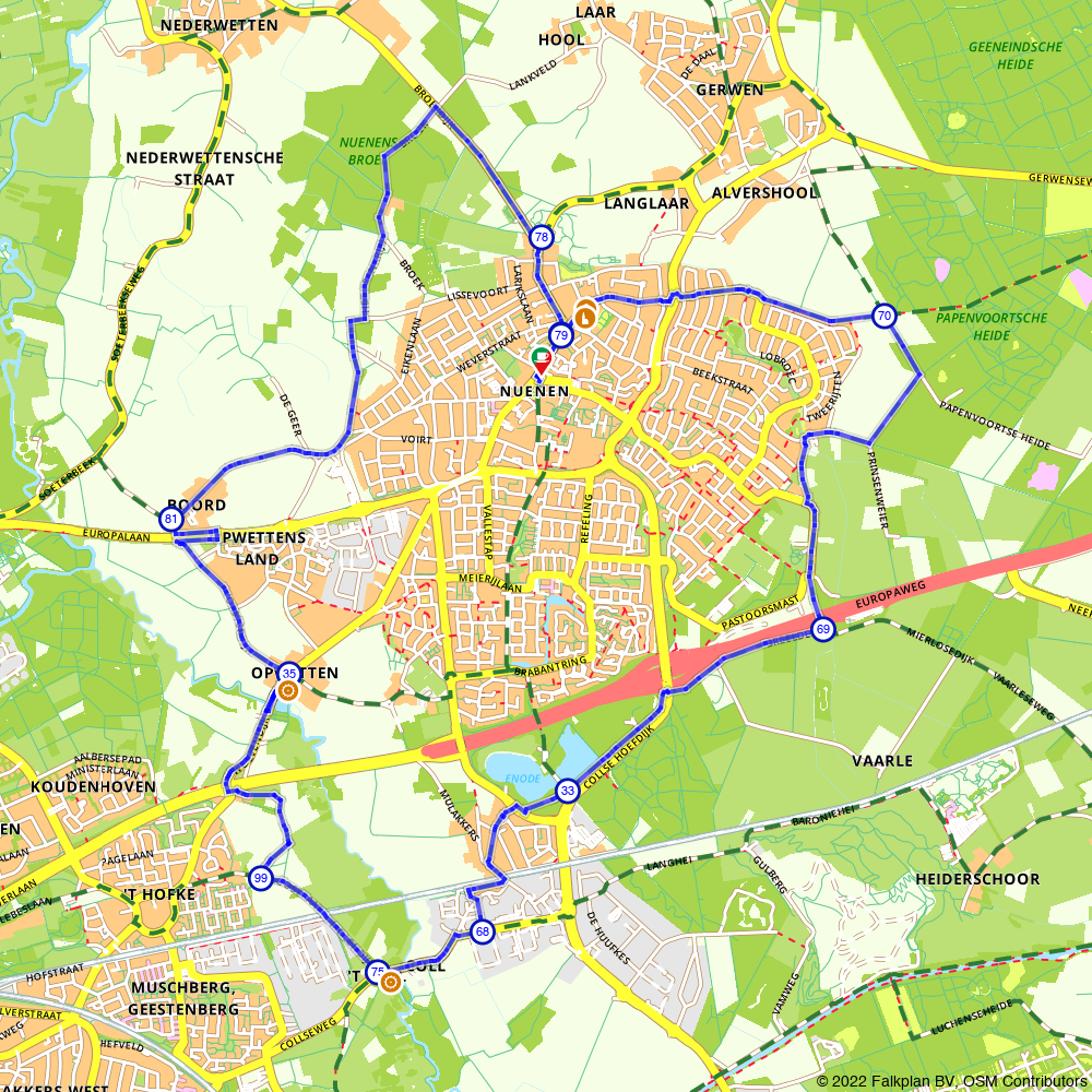 Van Gogh route around Nuenen - Nuenen c.a. - Cycling route | Route.nl