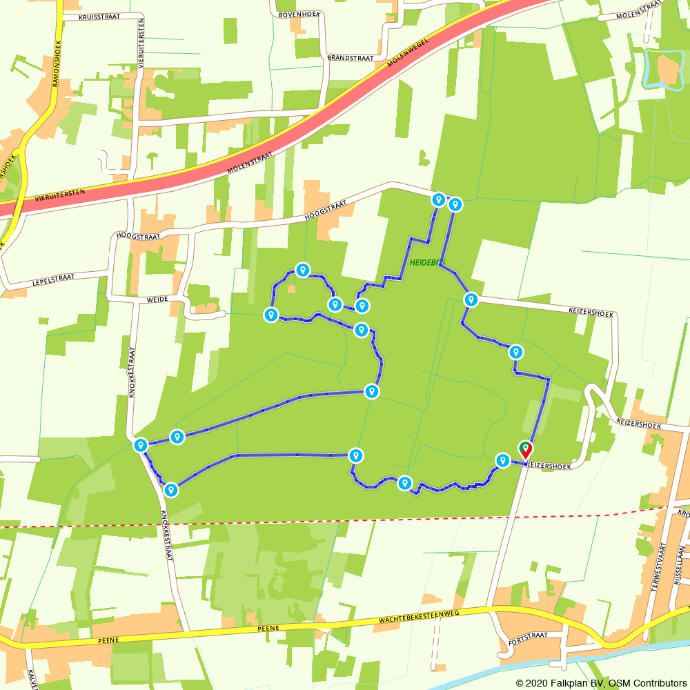 Natuurpunt Heidebos Moerbeke - Moerbeke - Wandelroute | Route.nl