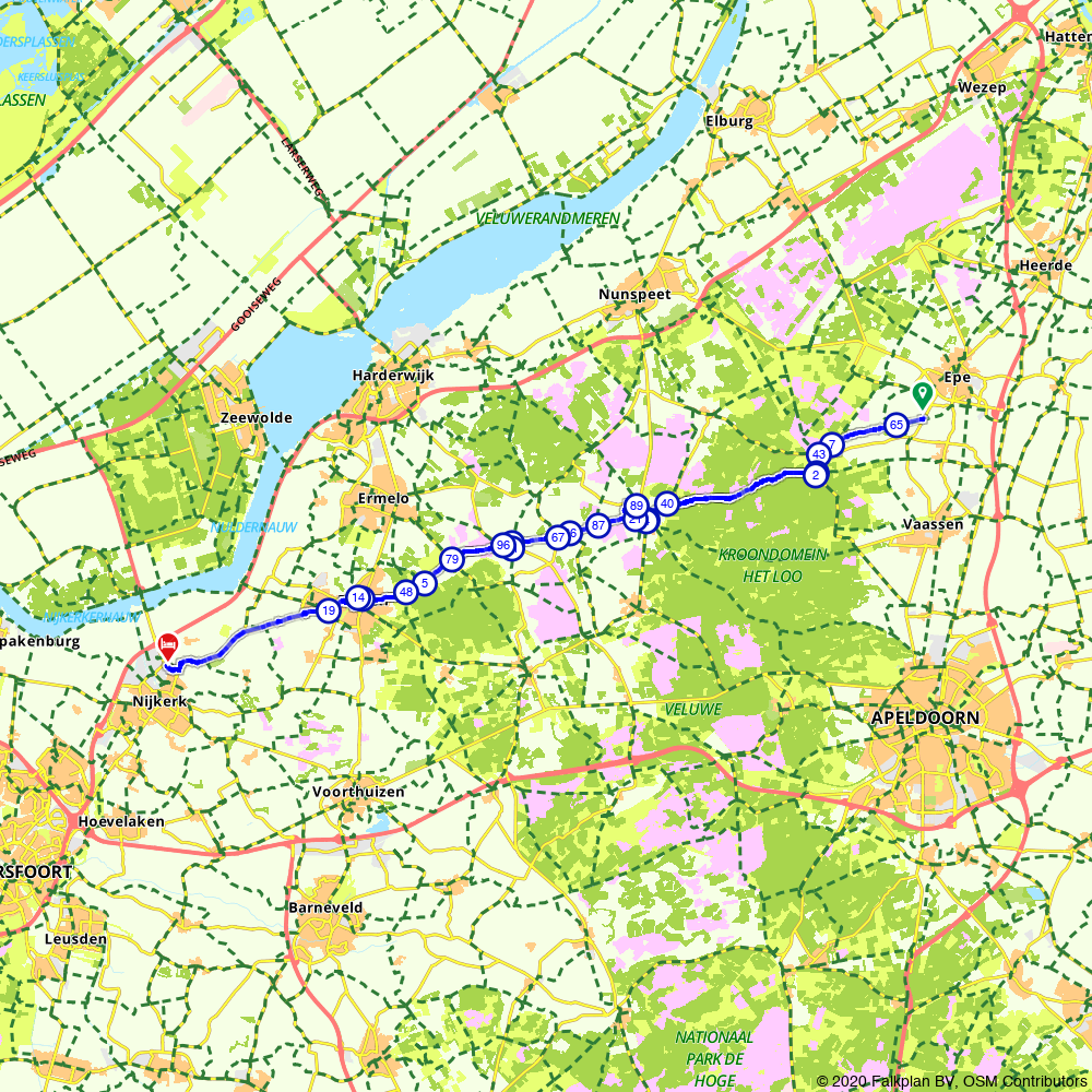 Dag 4 Emst - Nijkerk - Epe - Fietsroute | Route.nl