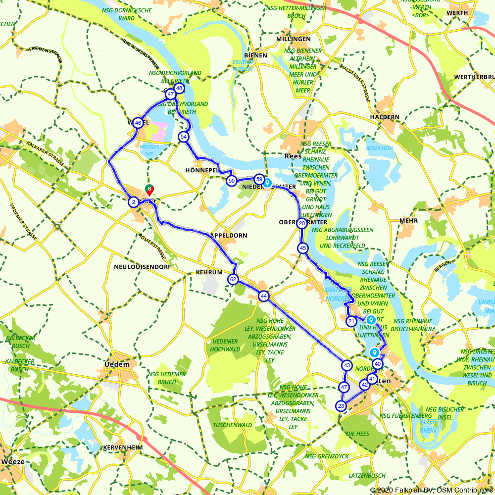 limestones - Kalkar - Cycling route | Route.nl
