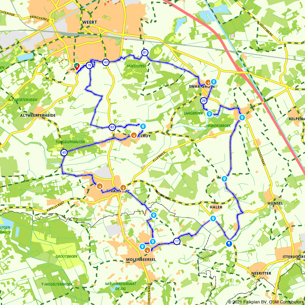 Windmill route Weerterland South - Weert - Cycling route | Route.nl