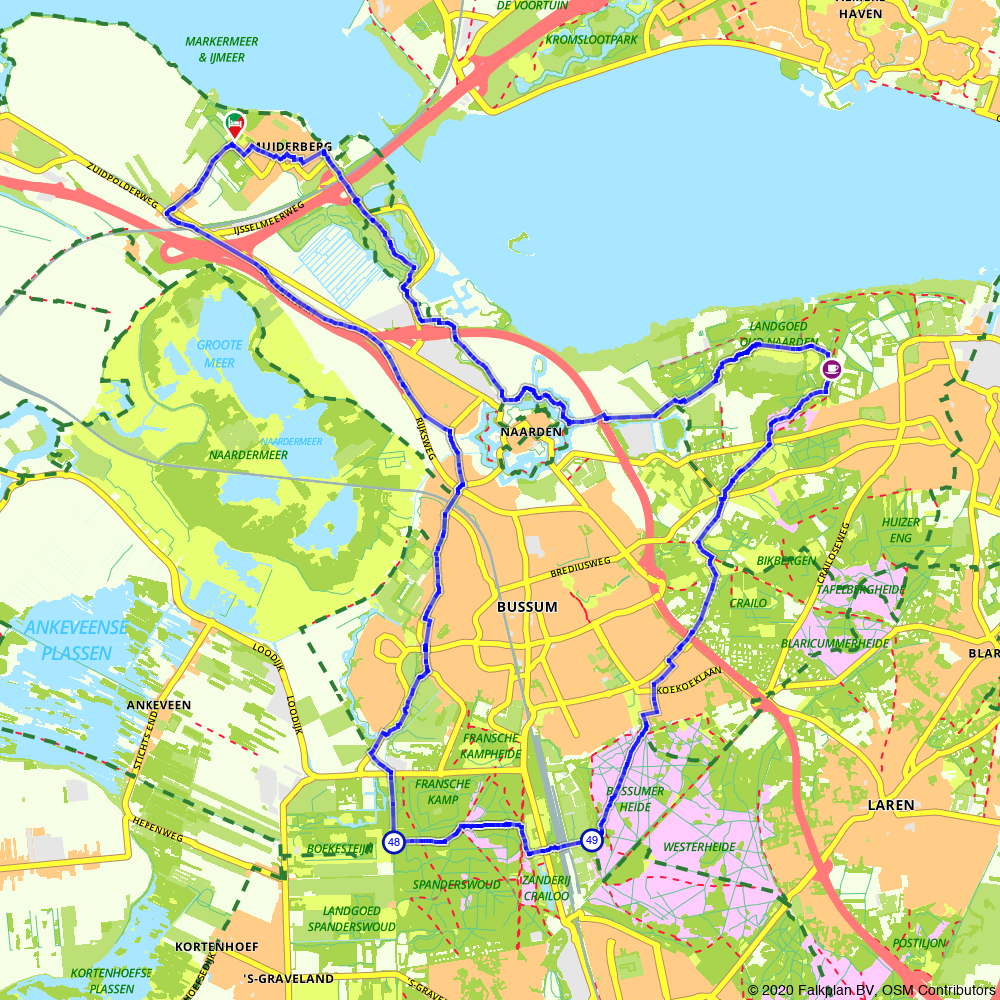 Naarden - Gooise Meren - Wandelroute | Route.nl
