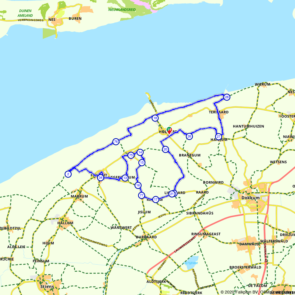 Playing with wind Holwerd - Holwerd - Cycling route | Route.nl