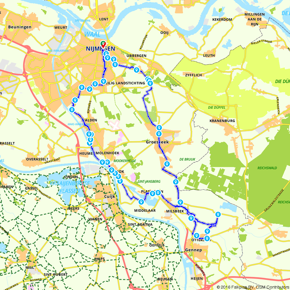 The 4 Days: The day of Groesbeek (3) - 50 km - Nijmegen - Hiking route ...