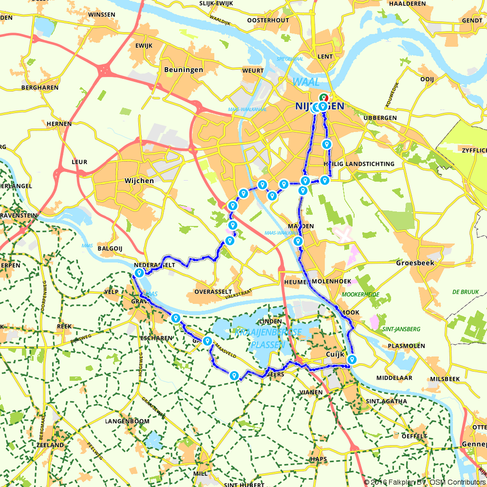 The 4 Days: The day of Cuijk (4) - 30 km - Nijmegen - Hiking route ...