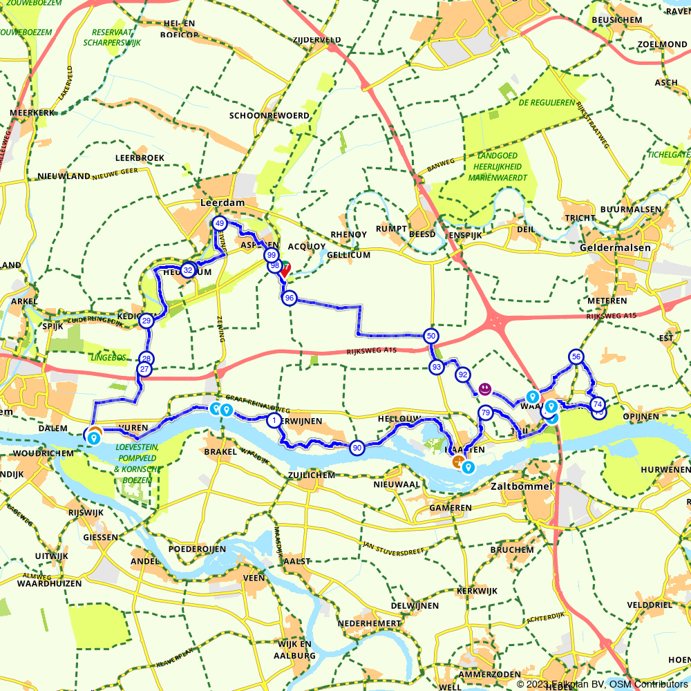 Routiq - 179620 Cycling between the Linge and Waal