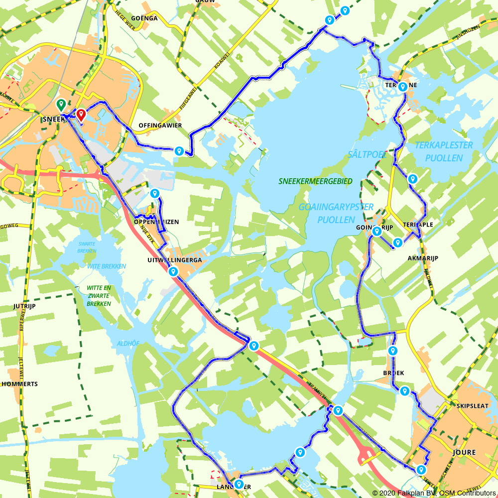 1800692 Route sneek joure sneekermeer