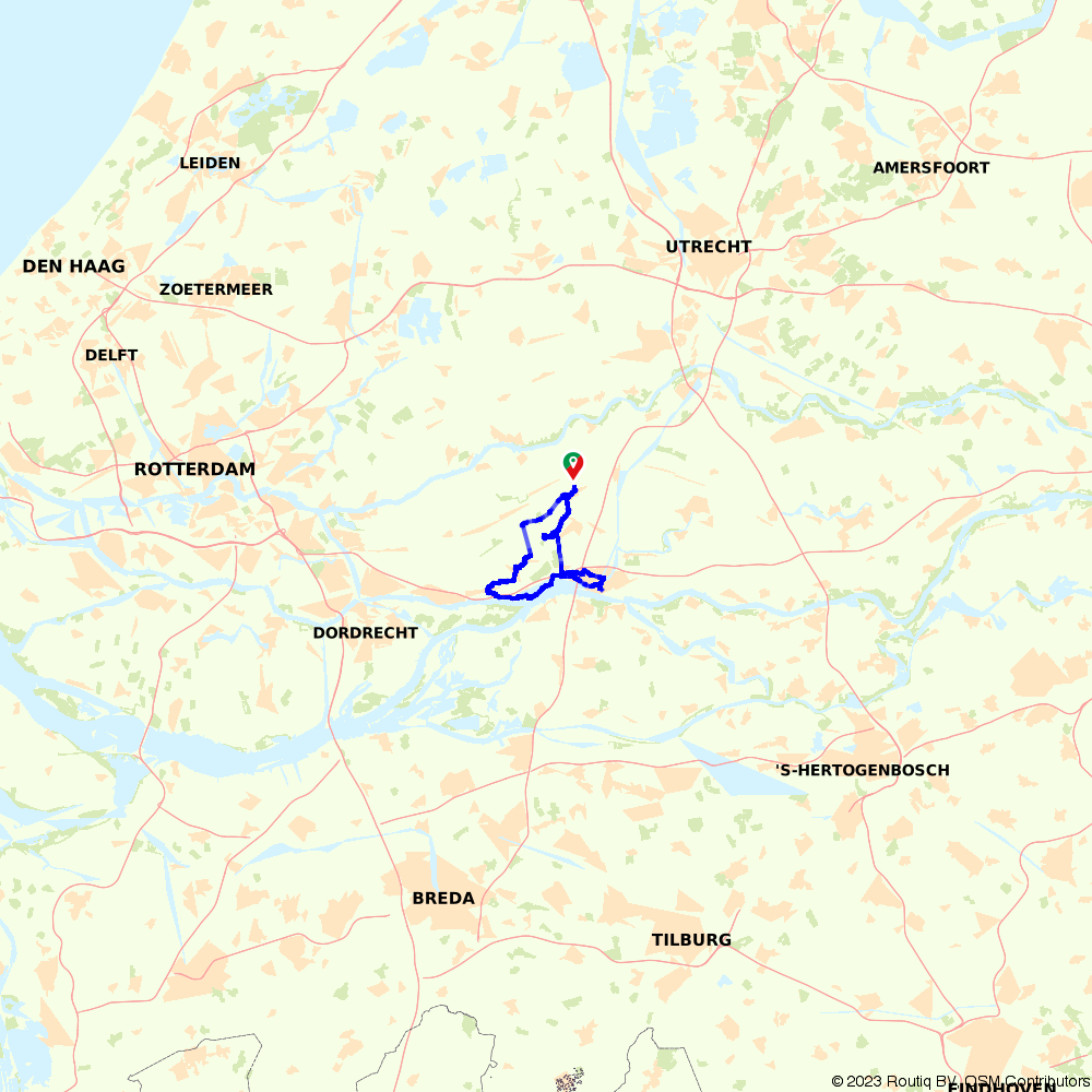 Along the Boven Merwede and the Giessen - Molenlanden - Cycling route ...