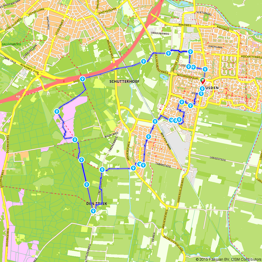 Through the Lockhorsterbos near Leusden - Leusden - Hiking route | Route.nl