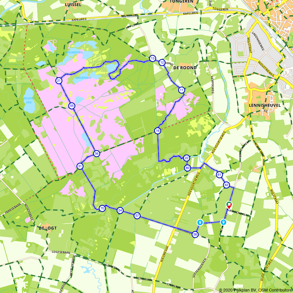 Kampina from Jacobushof Boxtel - Boxtel - Hiking route | Route.nl
