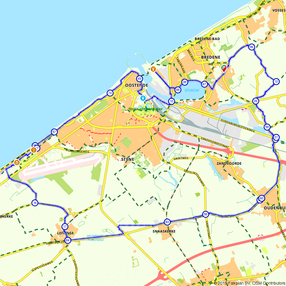 181392 Van Bredene naar Oostende en oudenburg