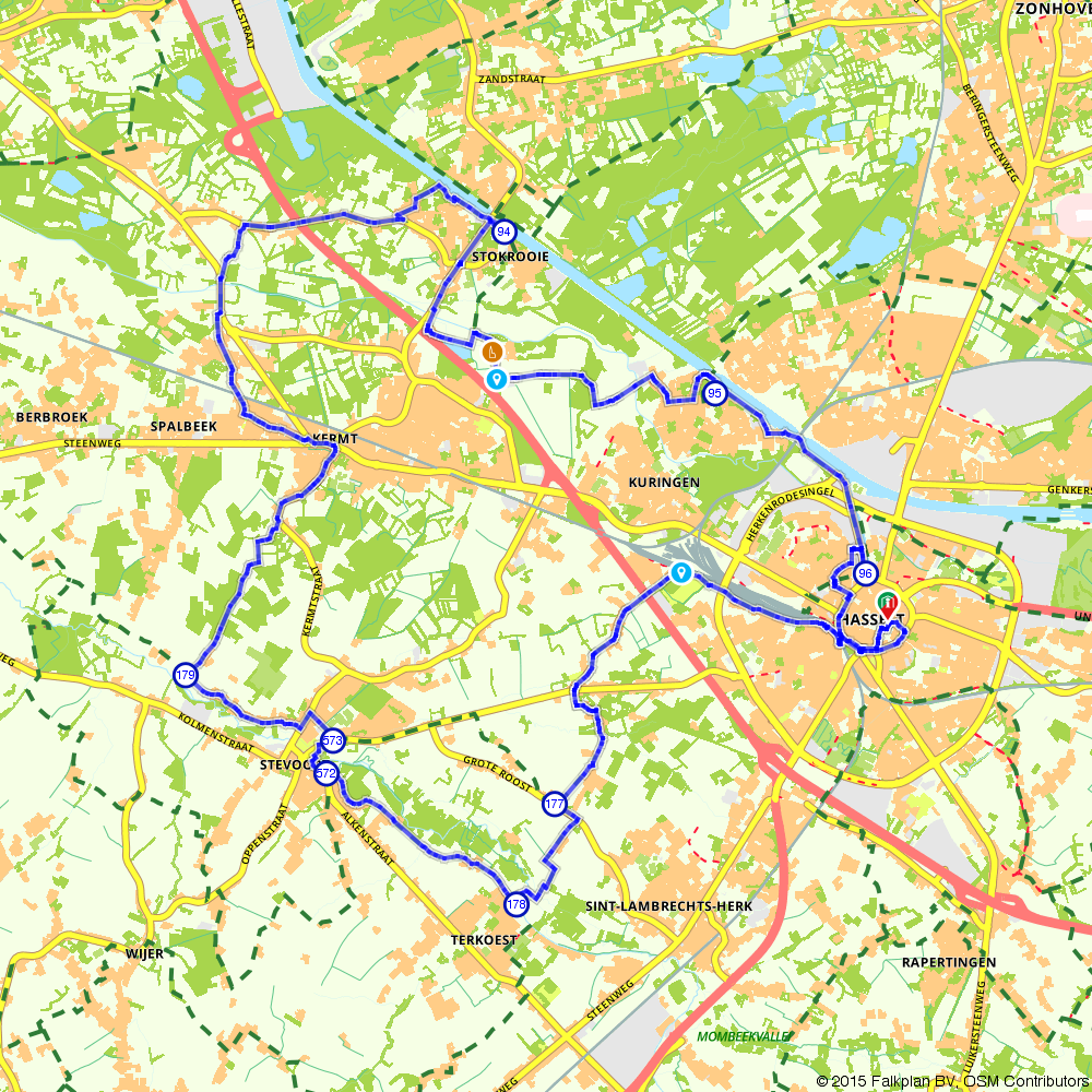 Hasselt, the Capital of Taste - Hasselt - Cycling route | Route.nl