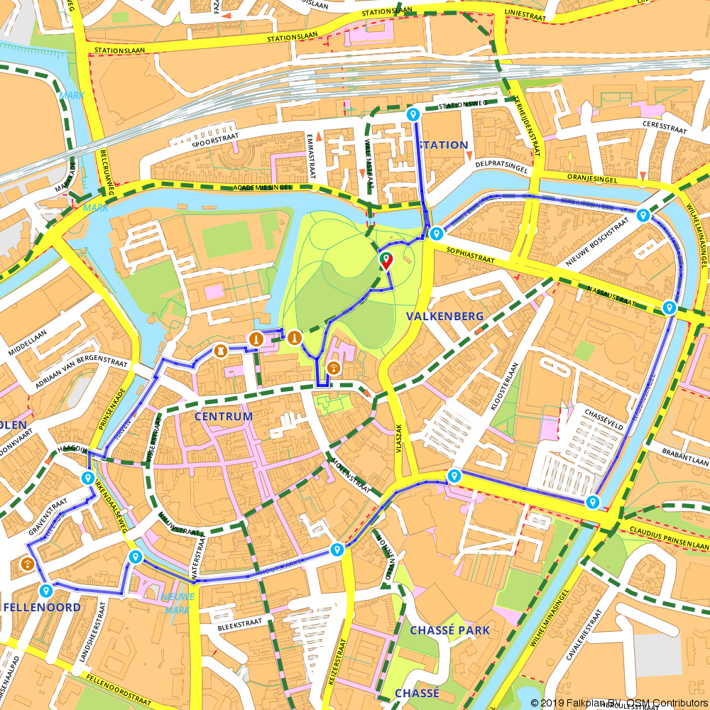 The city walk through Breda - Breda - Hiking route | Route.nl